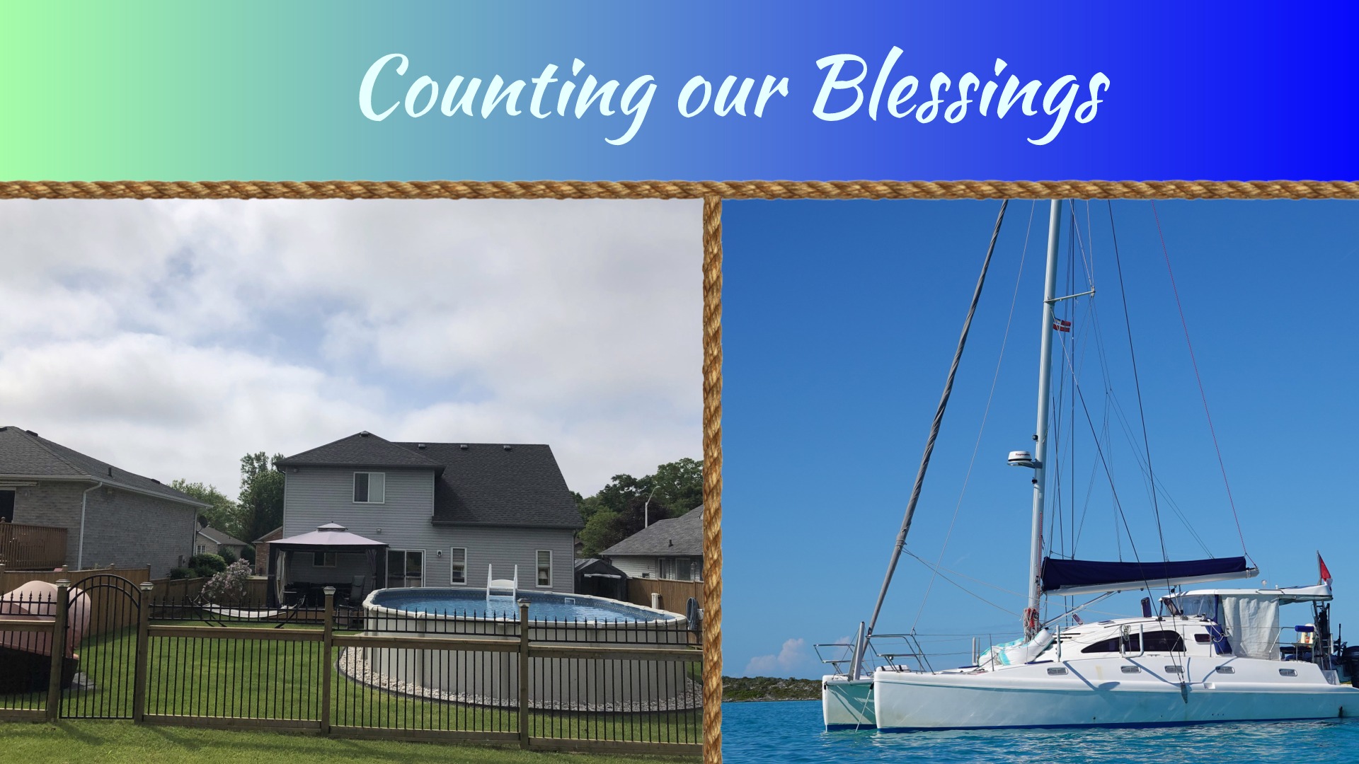 Counting our Blessings - Sailing Dark Angel